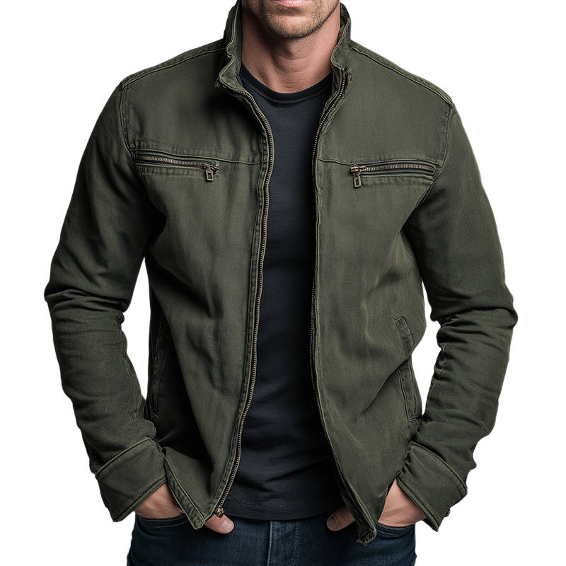 Denvera Vintage Cotton Zip Jacket – Arkes London